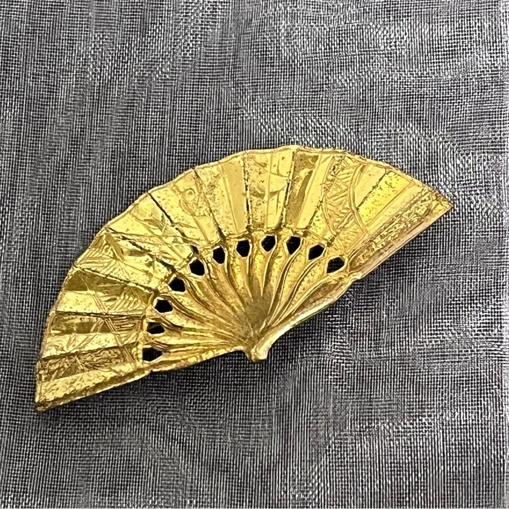 Miriam Haskell Vintage Asian-Oriental Fan Brooch Reti… - Gem